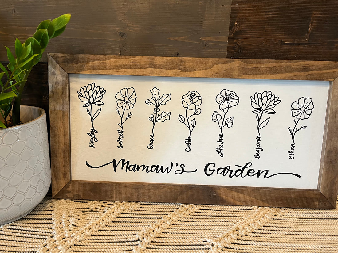 Birth Flower Sign – Meadows Lane Lettered